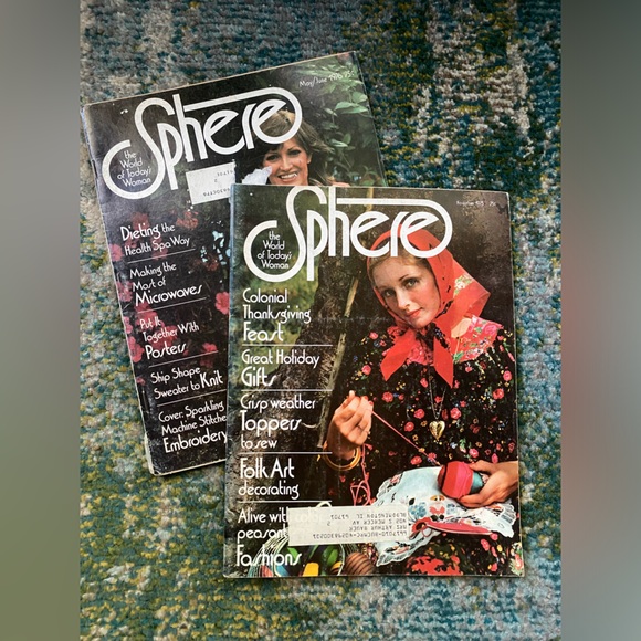 Vintage | Other | Vintage 7s Set Of Sphere The World Of Todays Woman Knitting Crochet Magazines ...